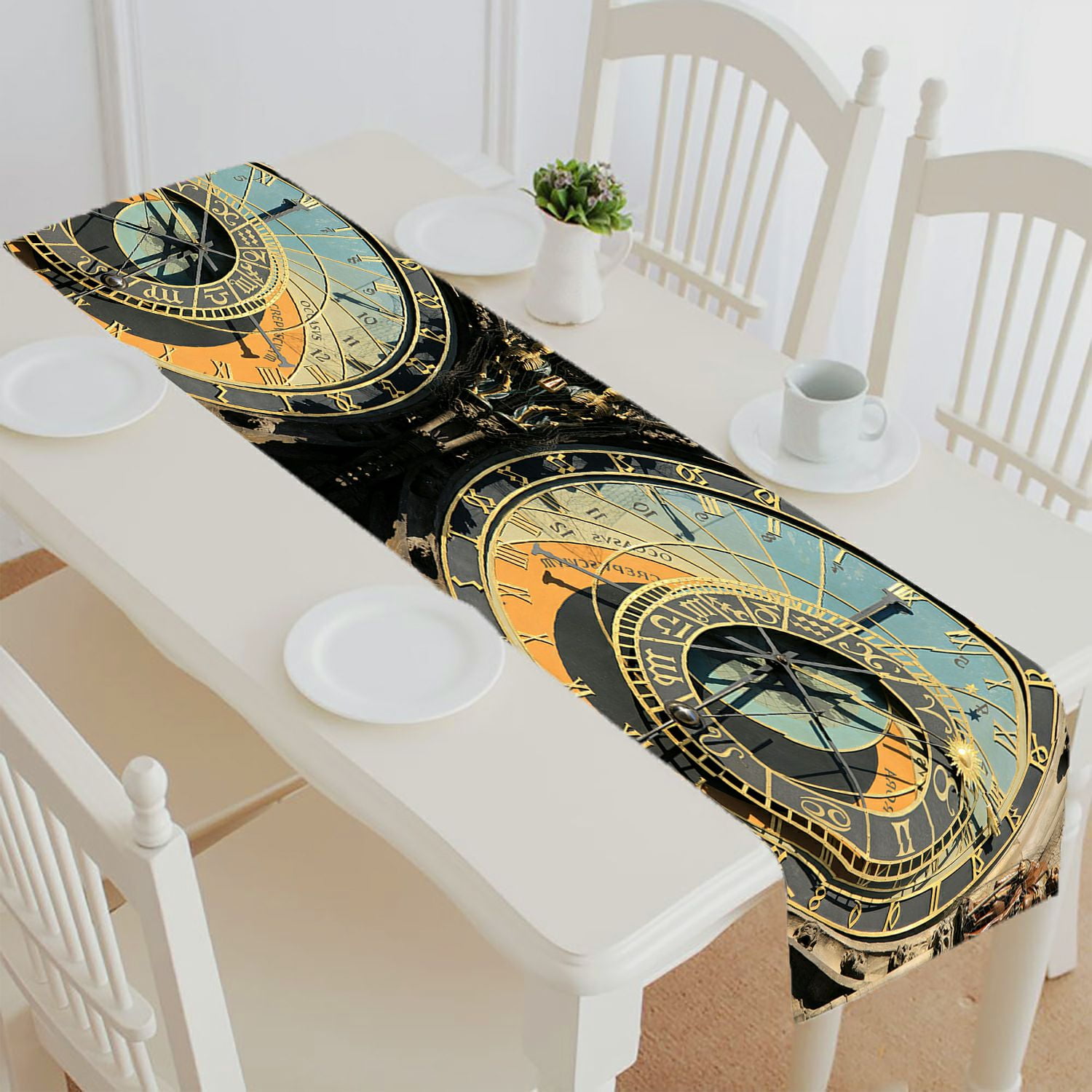 ABPHQTO The Ancient Astronomical Clock In Prague Table Runner Placemat ...