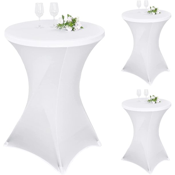Set of 3 Spandex Stretch Square Corner Cocktail Tablecloths 80x110cm ...