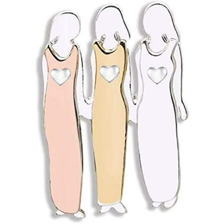 HEIBIN Tri-Color Handmand 3 Sisters Pin Best Friends Sisterhood Brooch ...