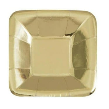 Square Paper Plates, 7 in, Silver Foil, 8ct - Walmart.com
