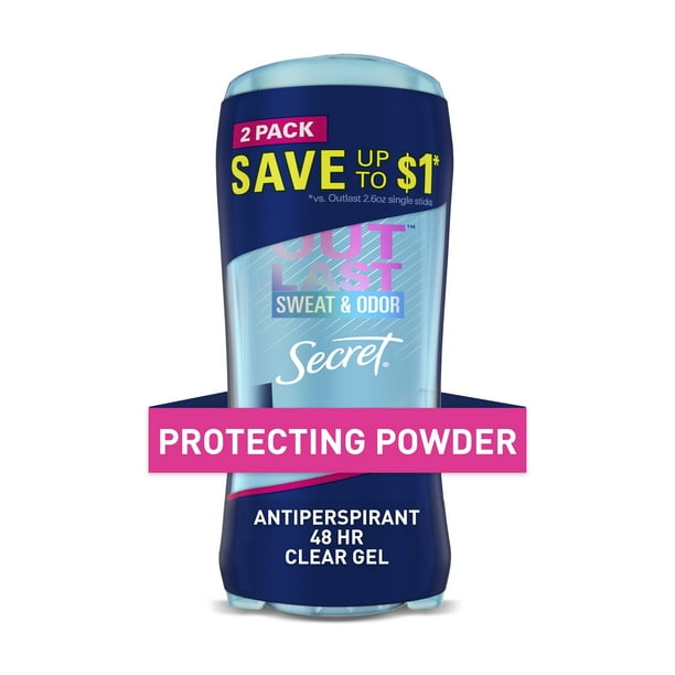 Secret Outlast Clear Gel Antiperspirant Deodorant, Protecting Powder, 2 ...