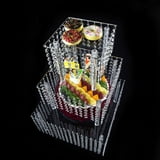 Miumaeov 3 Tier Acrylic Crystal Beaded Cake Stand Cupcake Tower Square ...