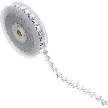 CHIKEN Christmas Star Ribbon Star Ribbon Trims 1 Roll Golden Silver ...