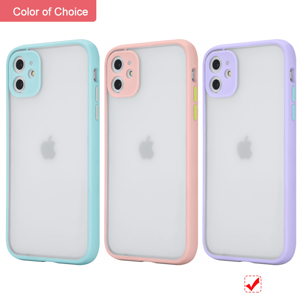 Iphone 11 -Lavender Case With Blue Buttons Frosted 2 Tone Pc Camera ...