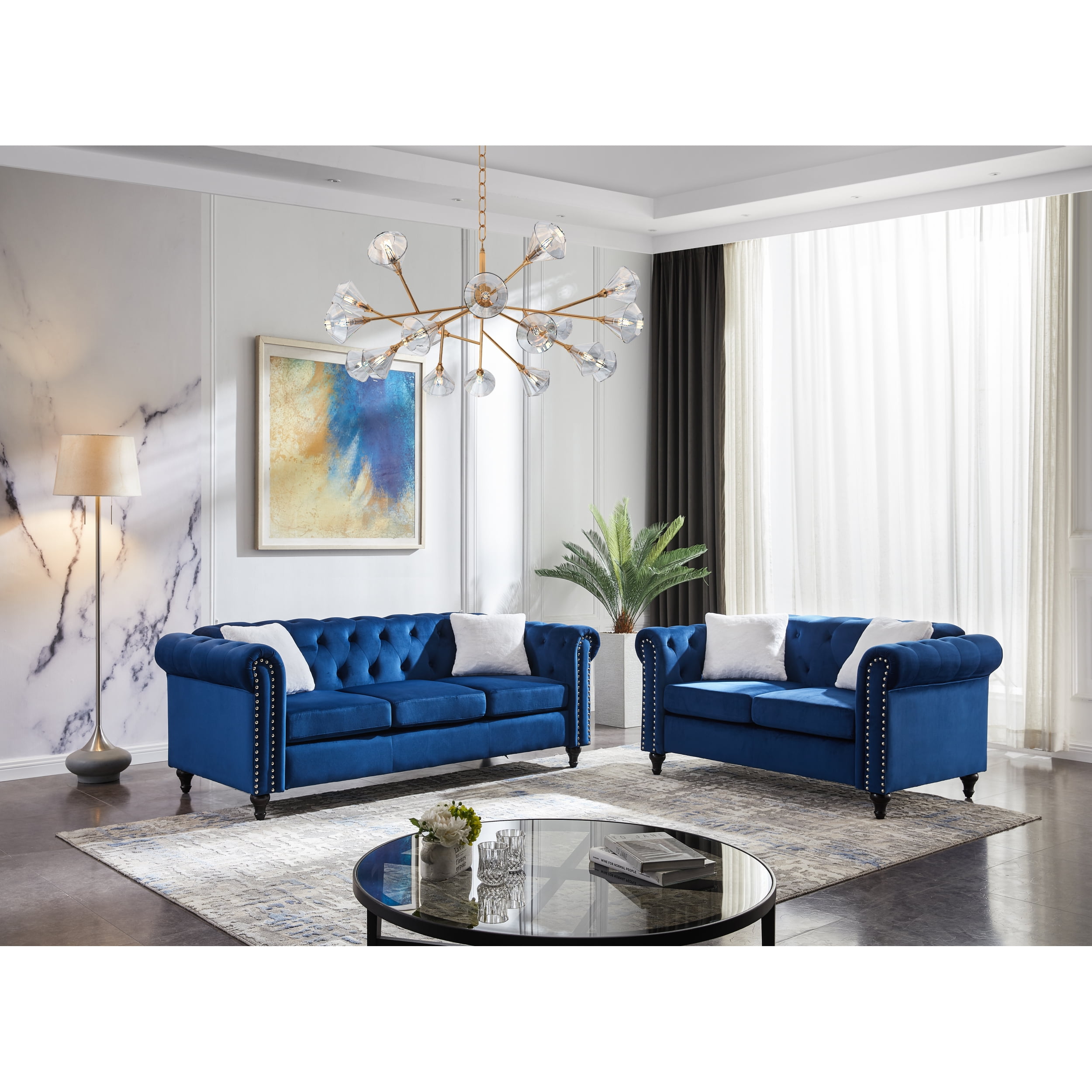 2 Piece Living Room Sofa Set, including 3-seater sofa and loveseat ...