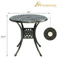 W WARMHOL Outdoor Cast Aluminum Patio Table, 31” Round Bistro Table ...