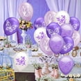 32pcs 12 Inch Purple & White Butterfly Print Latex Balloons for ...