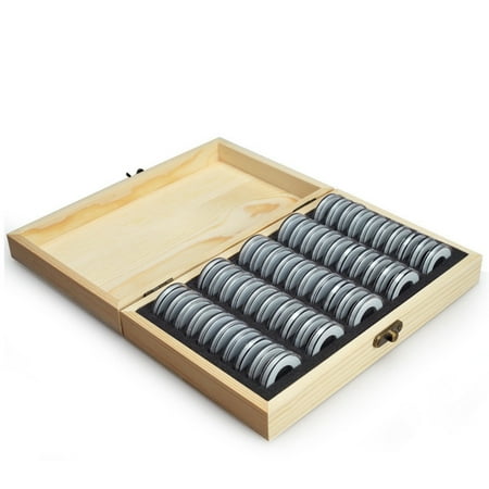 Wooden Coins Display Storage Box Case for Collectible Coin Capsules ...