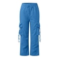 Afdoent Girls Pants Kids Casual Pants Summer Loose Fit Cargo Pants ...