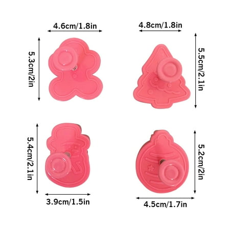 4 Pcs Christmas Biscuits Cutters Set Christmas Tree Snowman Gingerbread ...