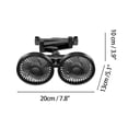 Agiufgs Dual Head Car Fan, 3-Speed Control & 360° Rotation, for Rear ...