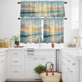 Beach Sunrise Kitchen Curtains Valances 3 Piece Set, Ocean Sky Sea ...