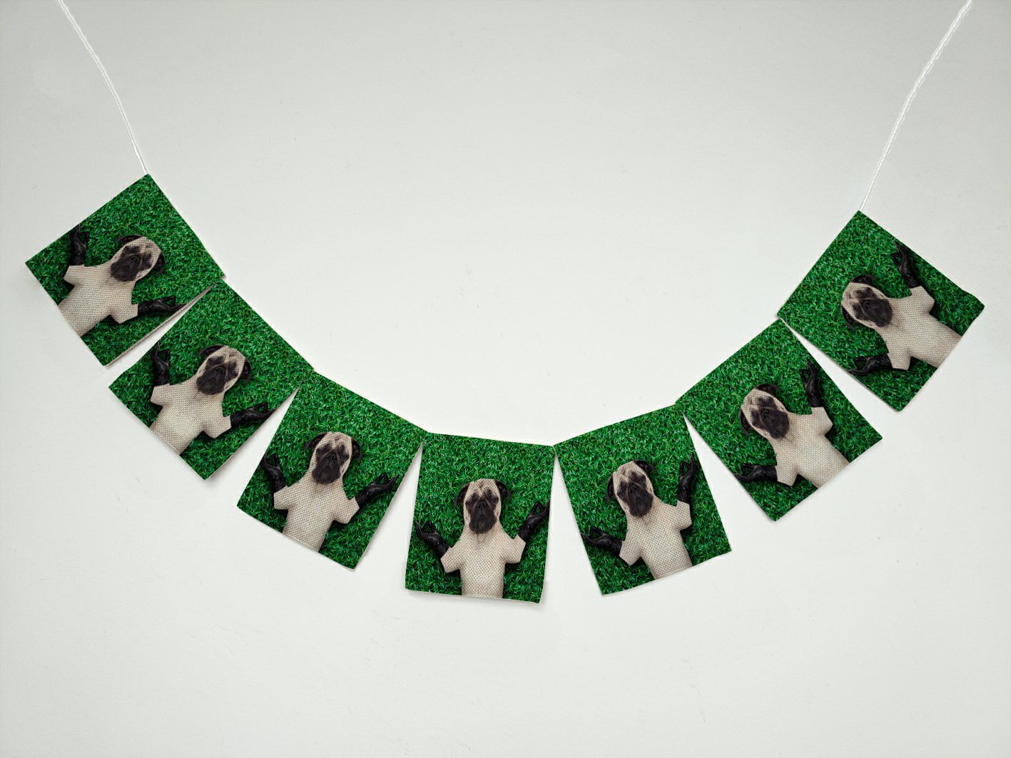 GCKG Animal Cool Pug Dog Banner Bunting Garland Flag Sign for Home ...
