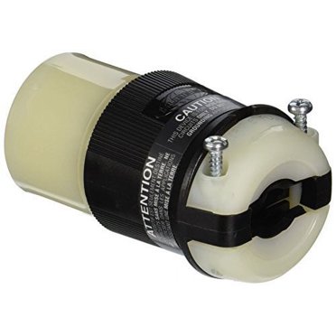 Hubbell Wiring Device-Kellems LckCon,Strt;30 A;Blk; White,Nyl,L15-30R ...