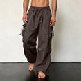 BLCHUNen Men's Cargo Pants Elastic High Waisted Casual Loose Parachute ...