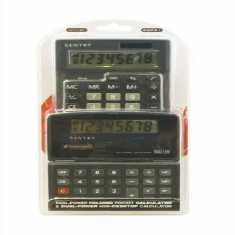Sentry Two-Pack with Folding Pocket Calculator and Mini-Desktop ...