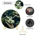 Crocodile Round Printed Wall Clocks with Hooks and Gold Stand - Silent ...