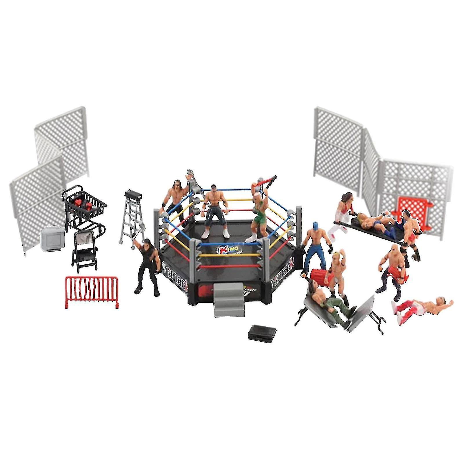33-piece Wrestling Playset For Kids, Wwe Wrestler Warriors Toys With ...
