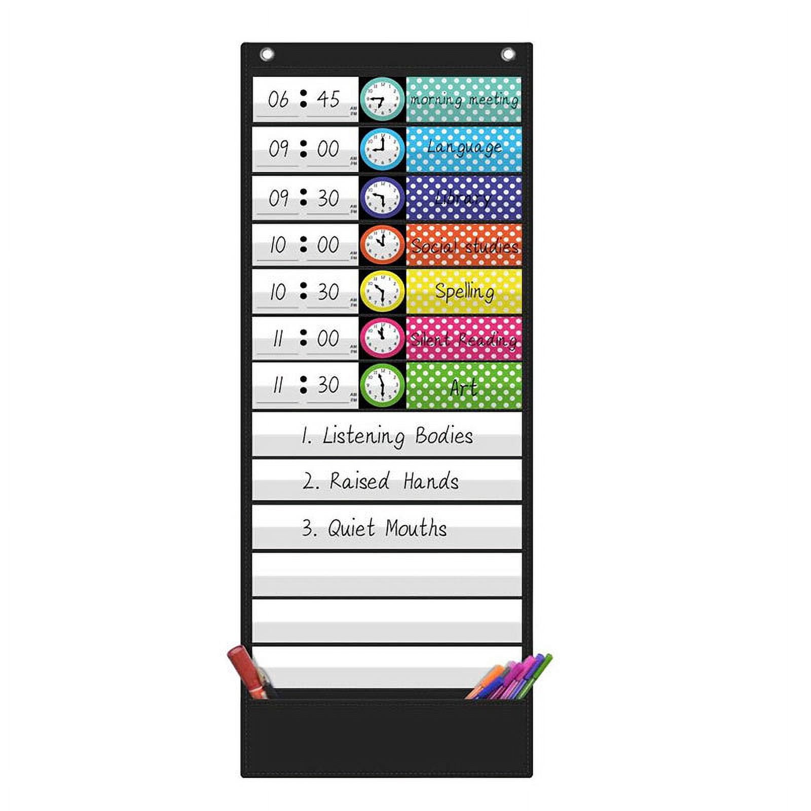 Daily Schedule and Word Study Pocket Chart with Reversible Cards ...