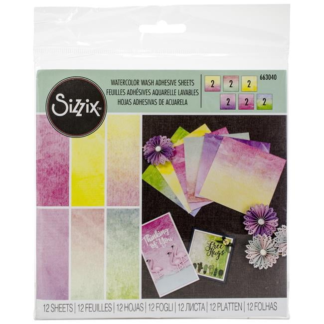 "Sizzix Watercolor Wash Sheets 6""X6"" 12/Pkg-Assorted Colors ...