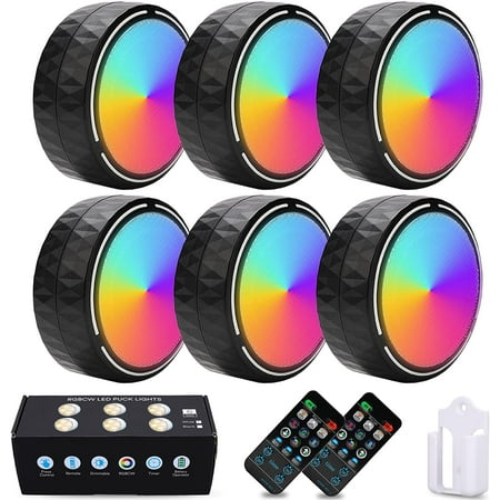 Pack Kitchen Closet LED Lights Battery Operated, 16 Color Changing ...