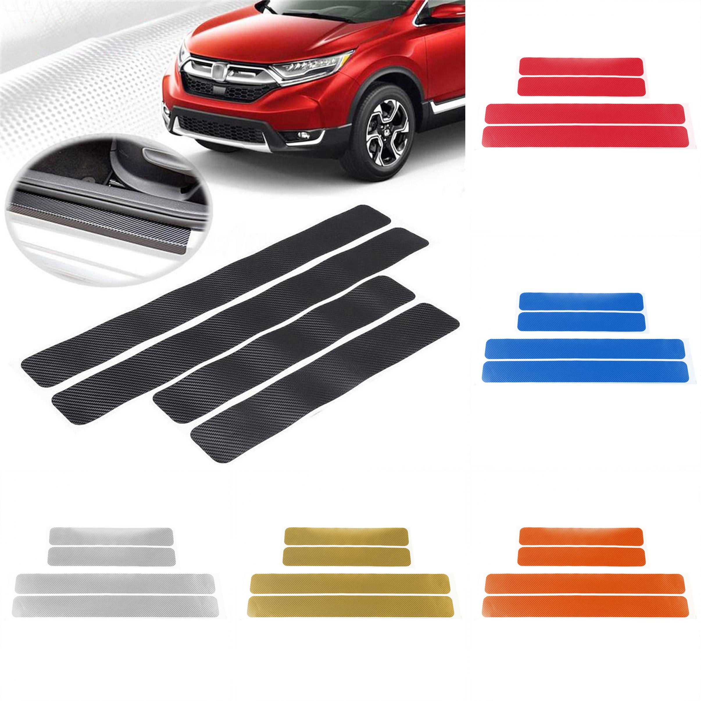 Walbest Universal Car Door Sill Carbon Fiber Silver Sticker Anti ...