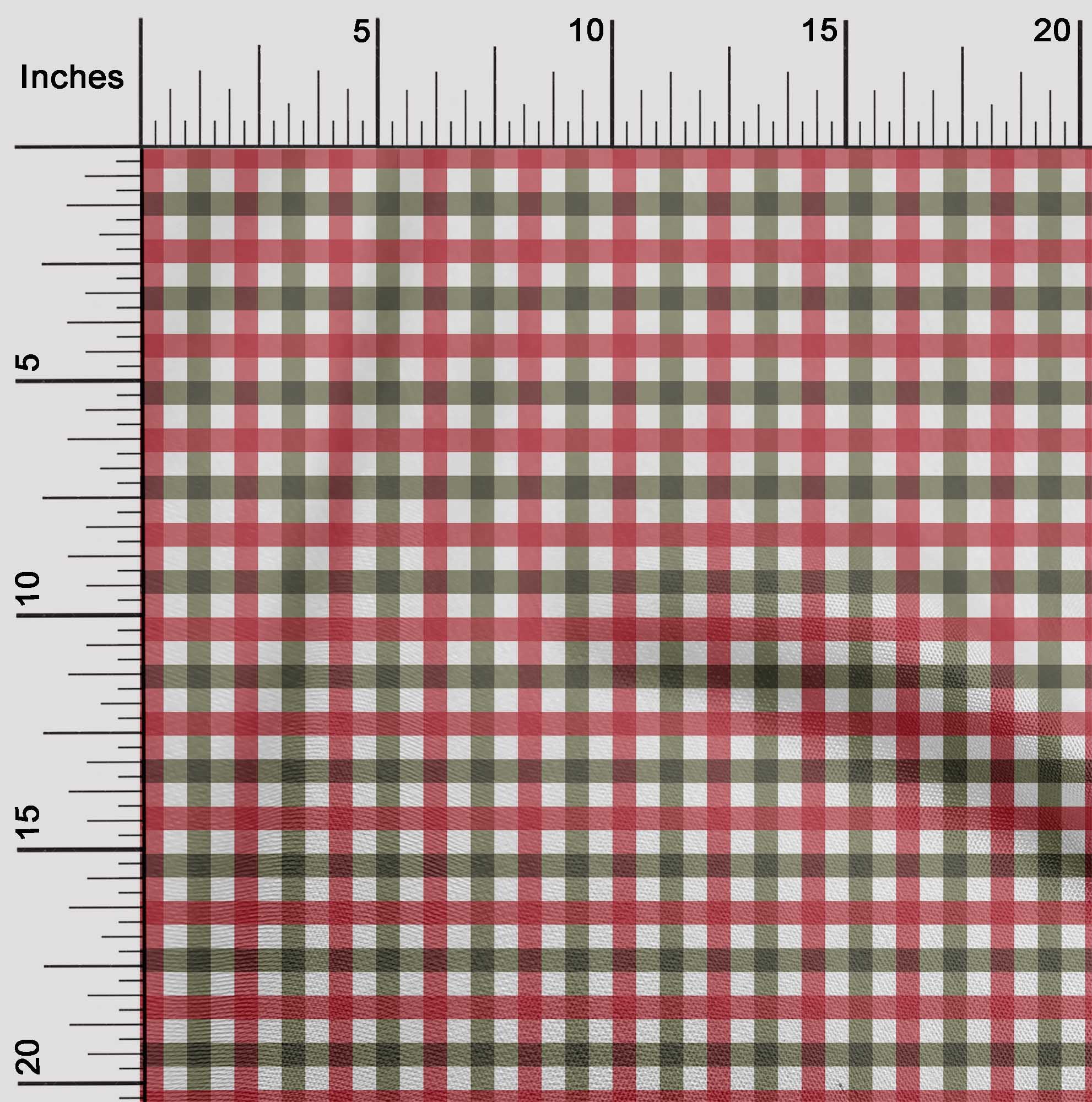 oneOone Cotton Silk Fabric Gingham Check Print Fabric By The Yard 42 ...