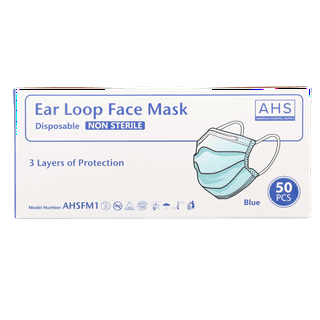Blue Disposable Molded Face Masks (Pack of 50) - Walmart.com