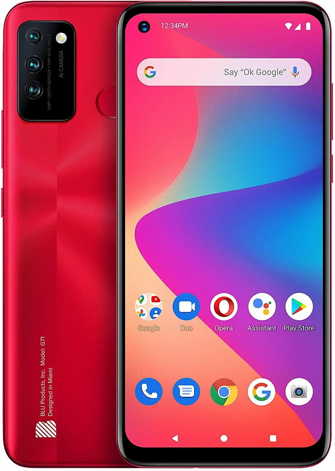 BLU G71 G0430WW 64GB Dual SIM GSM Unlocked Android Smart Phone - Red ...