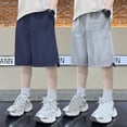 BOOMNY Toddler Boys Workout Shorts Elastic Waist Solid Color Wide Leg ...