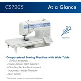 Brother CS7205 Computerized Sewing Machine with Wide Table, 150 Built ...