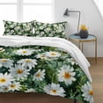 4 Piece Duvet Cover Set Twin, Spring Fields Daisy Flowers Soft ...
