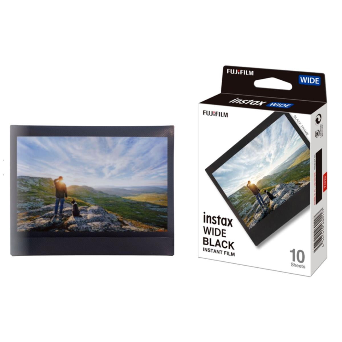 Fujifilm Instax Wide Black Film - 10 Exposures - Walmart.com