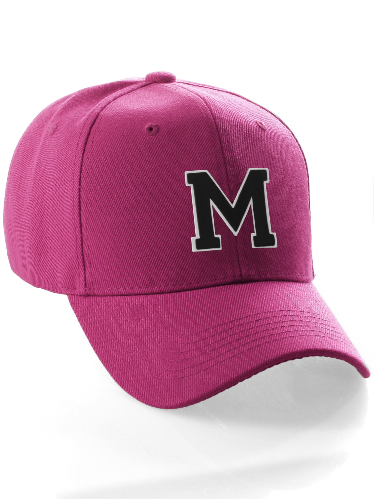 Classic Baseball Hat Custom A to Z Initial Team Letter, Hot Pink Cap ...