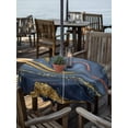 Dark Black Gold Marble Round Outdoor Tablecloth with Umbrella Hole ...