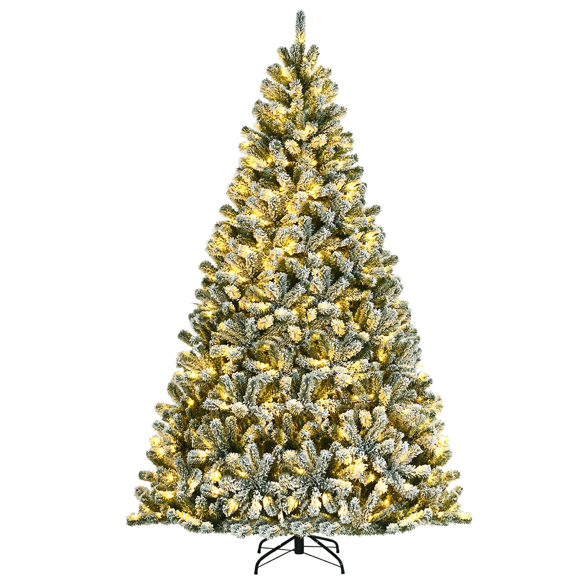 Click here for Costway 8ft Pre-Lit Snow Flocked Hinged Christmas... prices