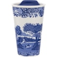 Blue Italian 8oz Porcelain Travel Mug with Lid – Scenic Patterned ...