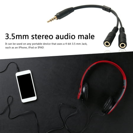 Mymisisa 3.5mm Audio Studio Adapter Cable 1 TRRS to 2 TRS Mic Headset Y ...