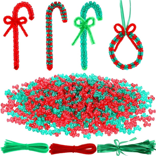 Tri-Shaped Beads Christmas Tri Beads Red Green Tri Beads with Green ...