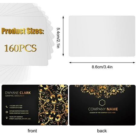 160 Pieces Sublimation Metal Business Card Aluminum Blank Card 3.4 x 2. ...