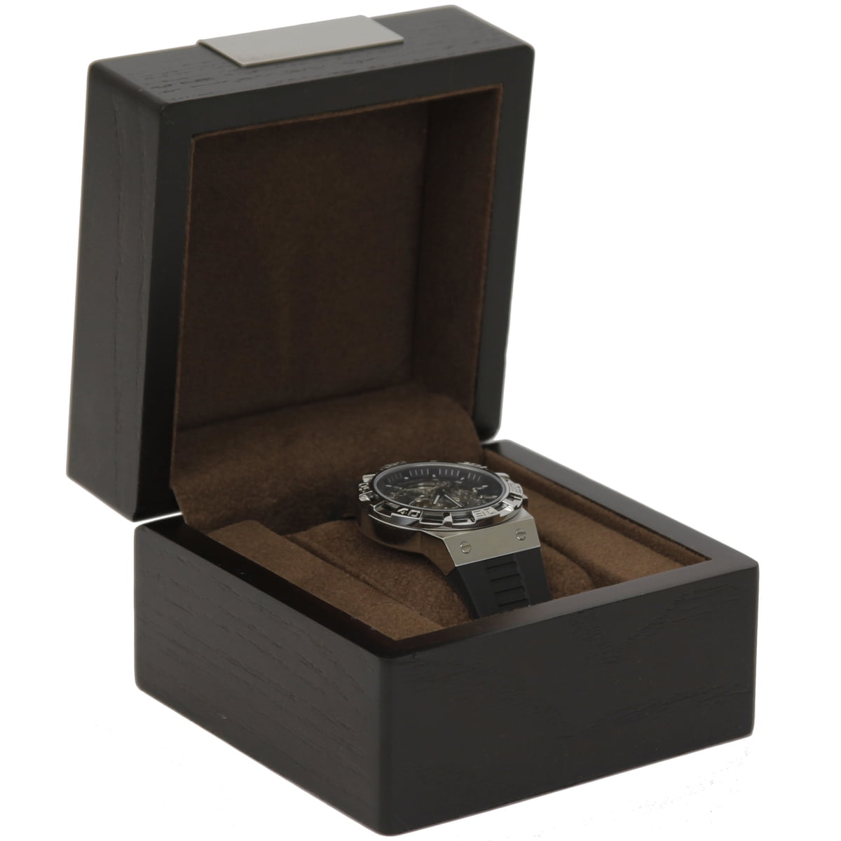 Engravable Single Extra Large Watch Box Wood Espresso Brown - Walmart.com