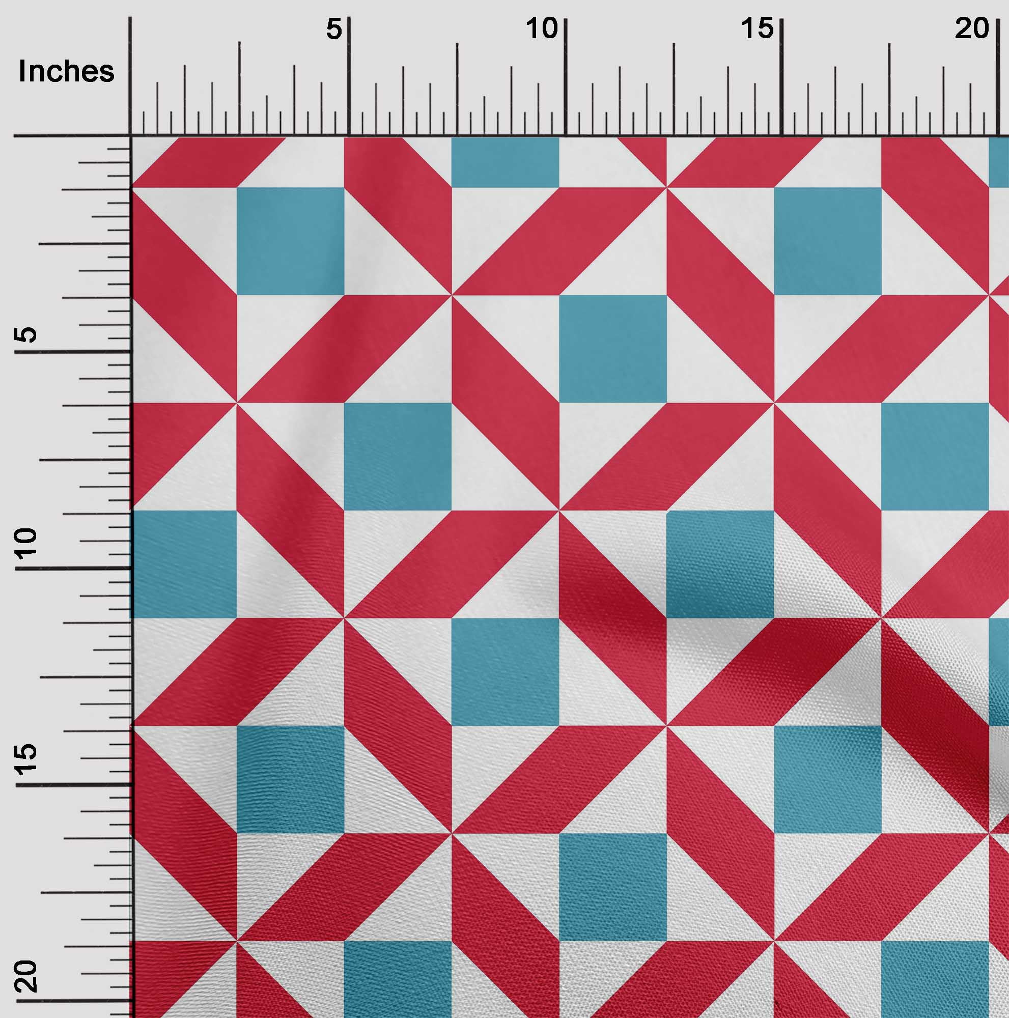 oneOone Silk Tabby Fabric Triangle|Parallelogram & Square Geometric ...