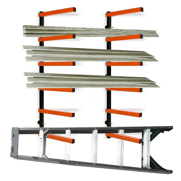 Kojem 600 lb Capacity Lumber Wood Six-Level Storage Metal Rack with 6 ...