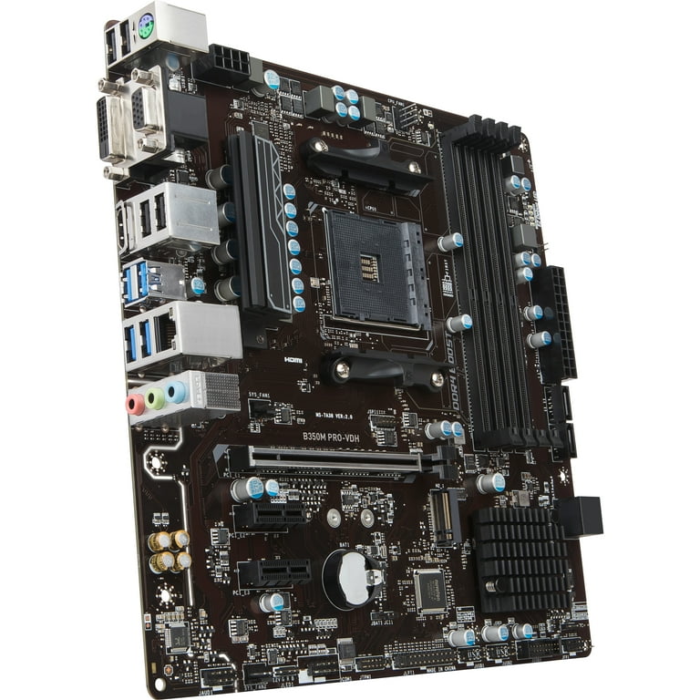 MSI Motherboard B350M PRO-VD PLUS AMD Ryzen B350 64GB DDR4