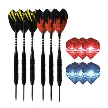 WINSDART Steel Tip Darts Set 12 Pack 22 Grams with 2 Style Flights and ...