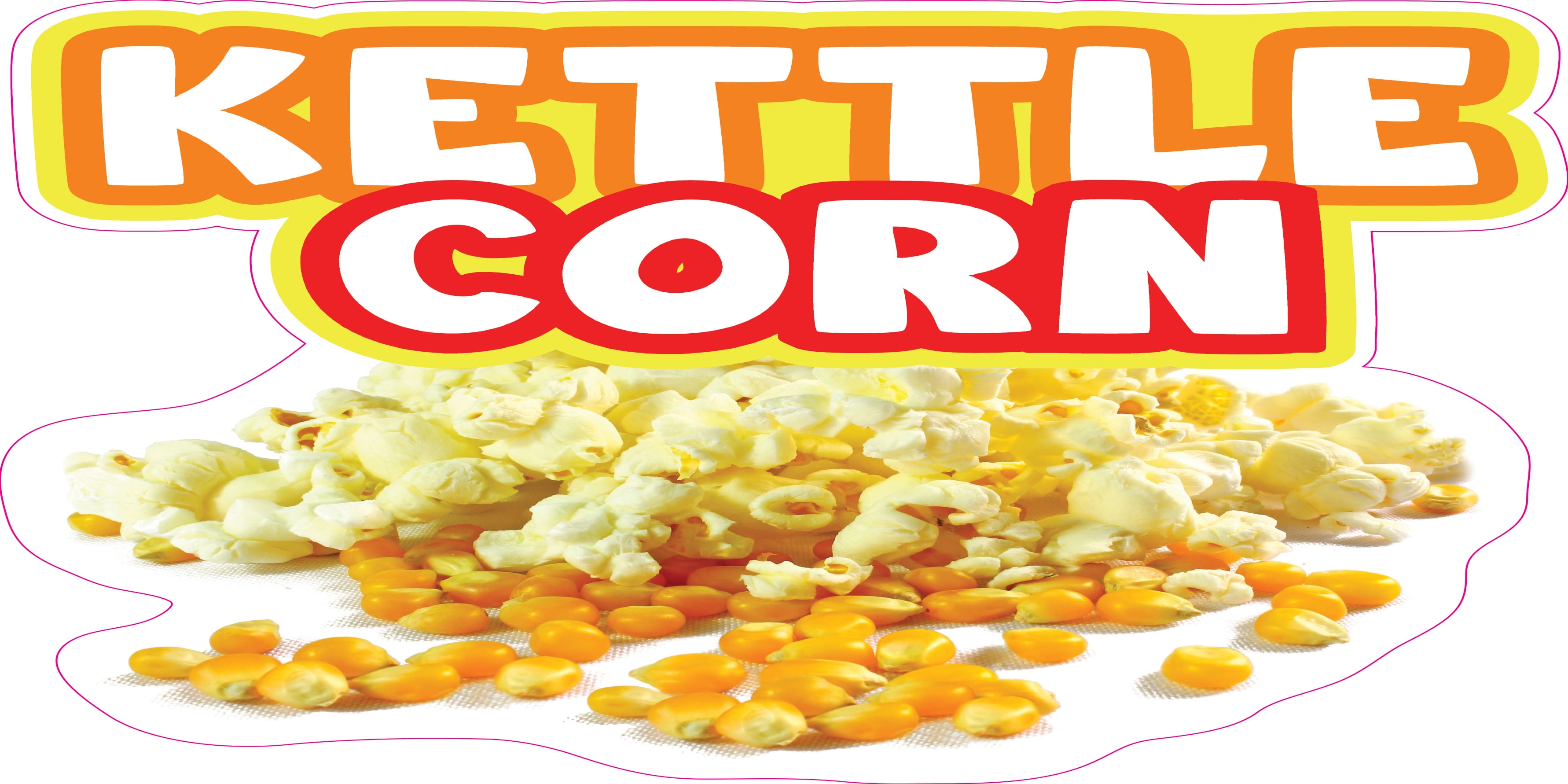 KETTLE CORN DECAL sticker carmel popcorn pop corn business supplies ...