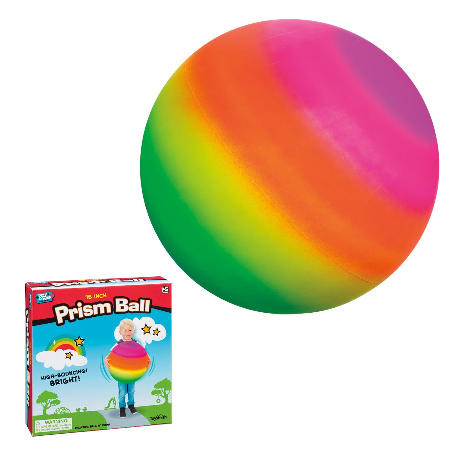 18 inch Prism High Bouncing Rainbow Colored Ball - Walmart.com