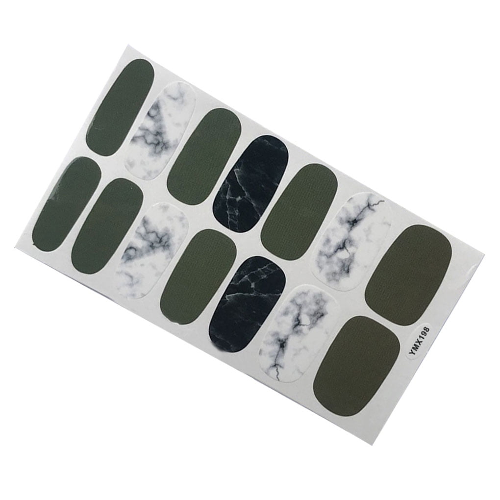 Linyer Nail Art Stickers Fingernail Decal with Strap Glue Polish Strip ...