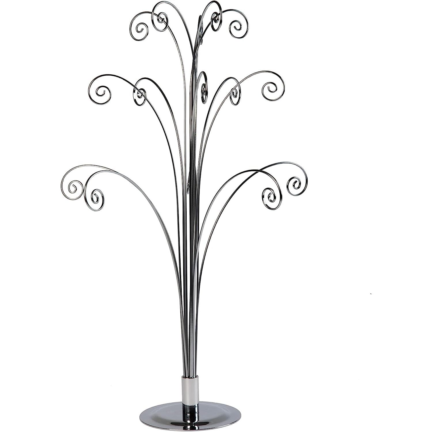 WBTAYB 20 Inch Tall Ornament Display Tree, Bright Silver Chrome Plated ...