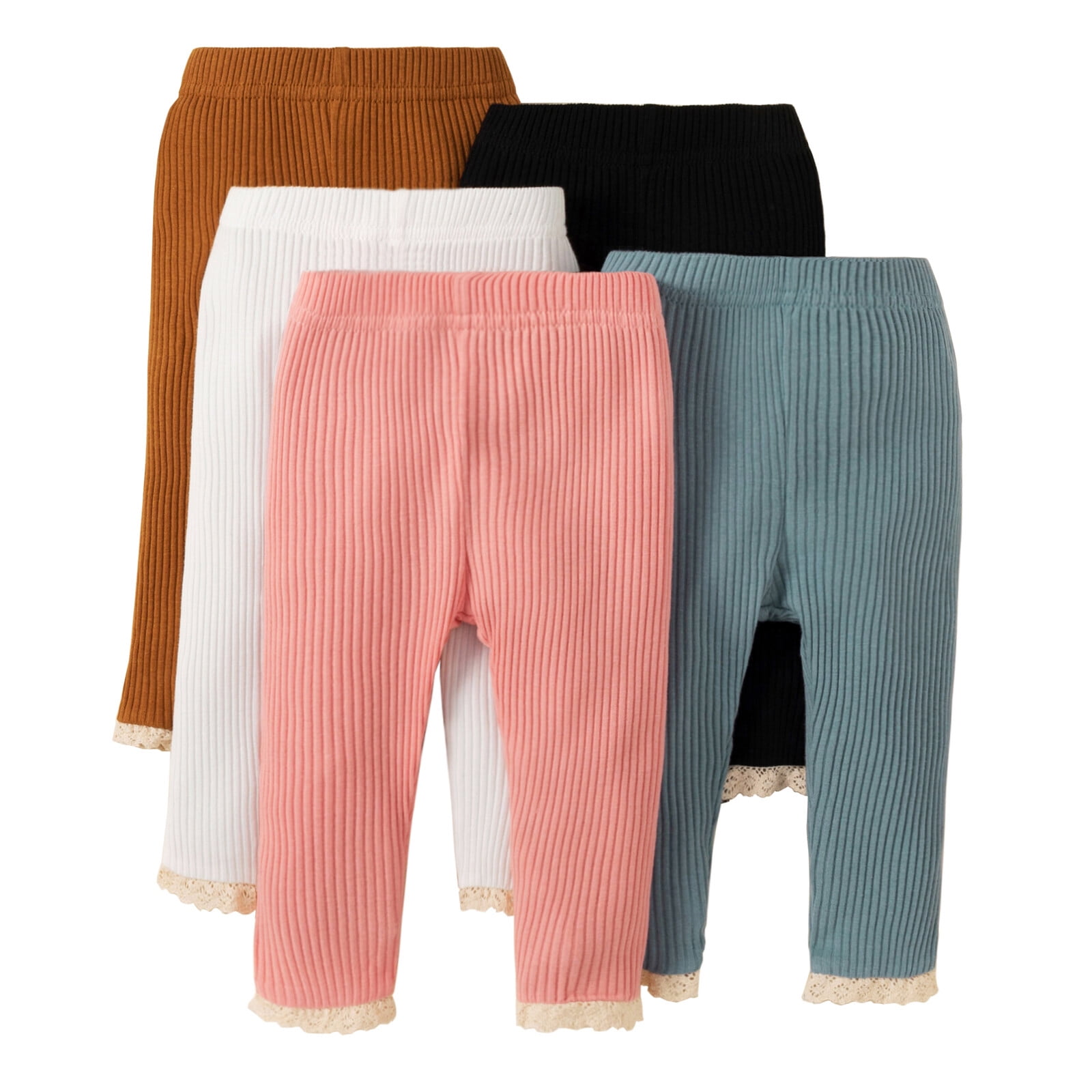 U·nikaka 5-Pack Unisex Toddler Pants Set, Baby Leggings for Newborns ...